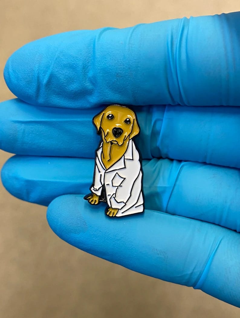 Laboratory Science Dog Enamel Pin - The Wacky Company