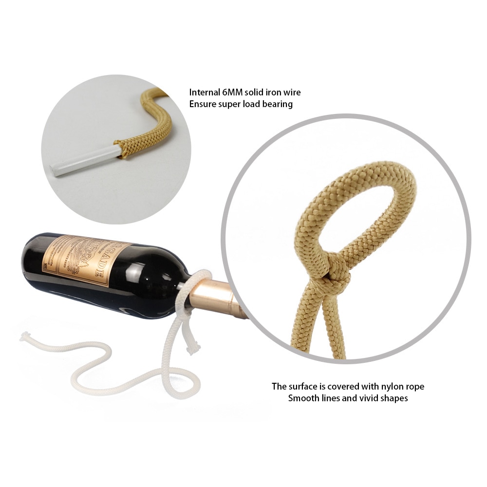 Suspended Rope Wine Rack - The Wacky Company