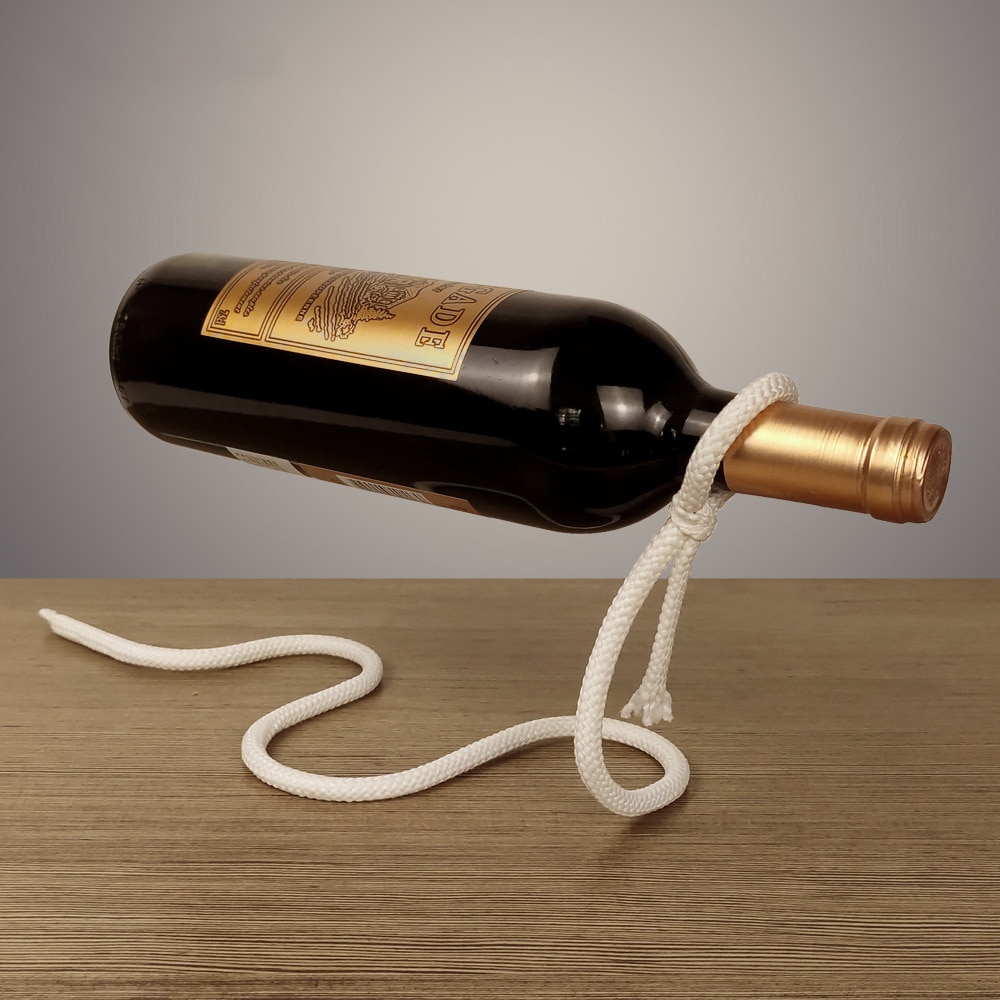 Suspended Rope Wine Rack - The Wacky Company
